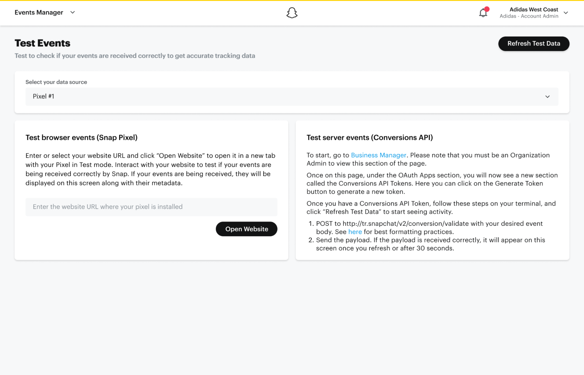 Enviar una prueba con la Herramienta de pruebas de eventos de pixel