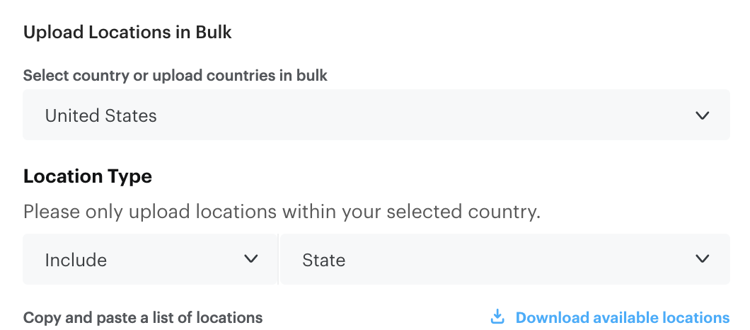 About Bulk Location Upload