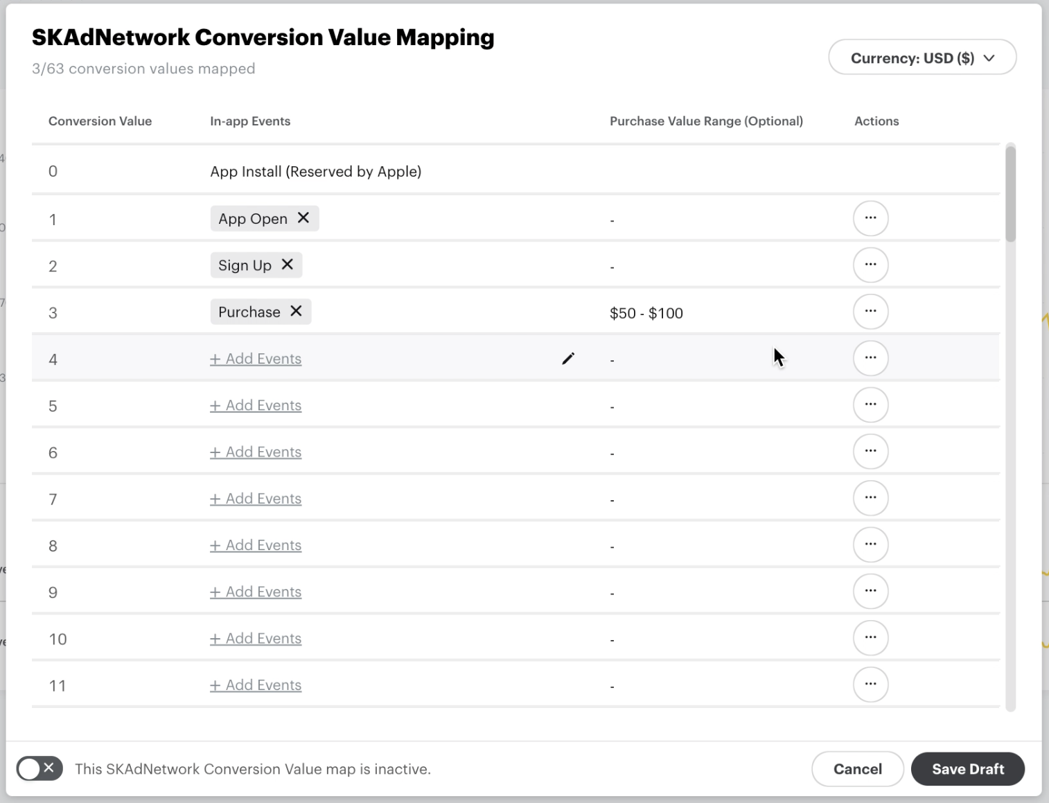Configure Conversion Values through Snapchat Events Manager