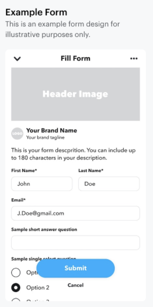 Lead Form Specifications