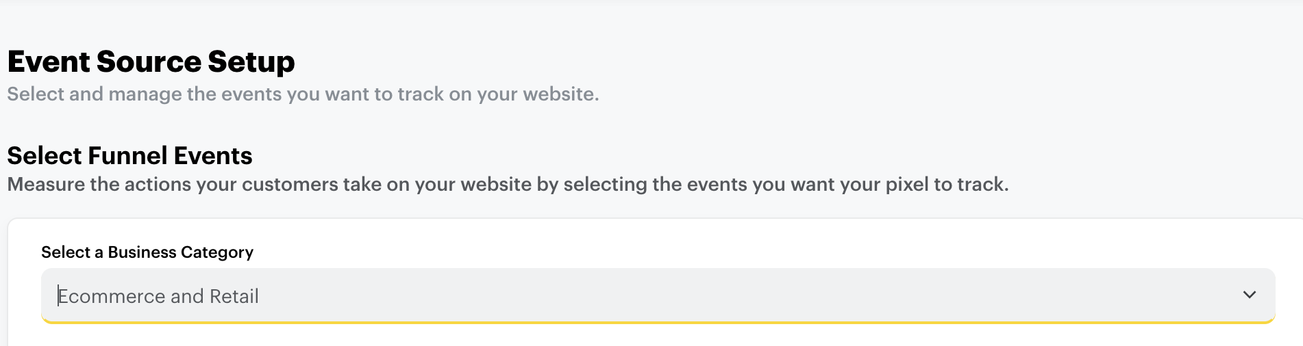 Event Source Set Up with the Pixel Set Up Tool