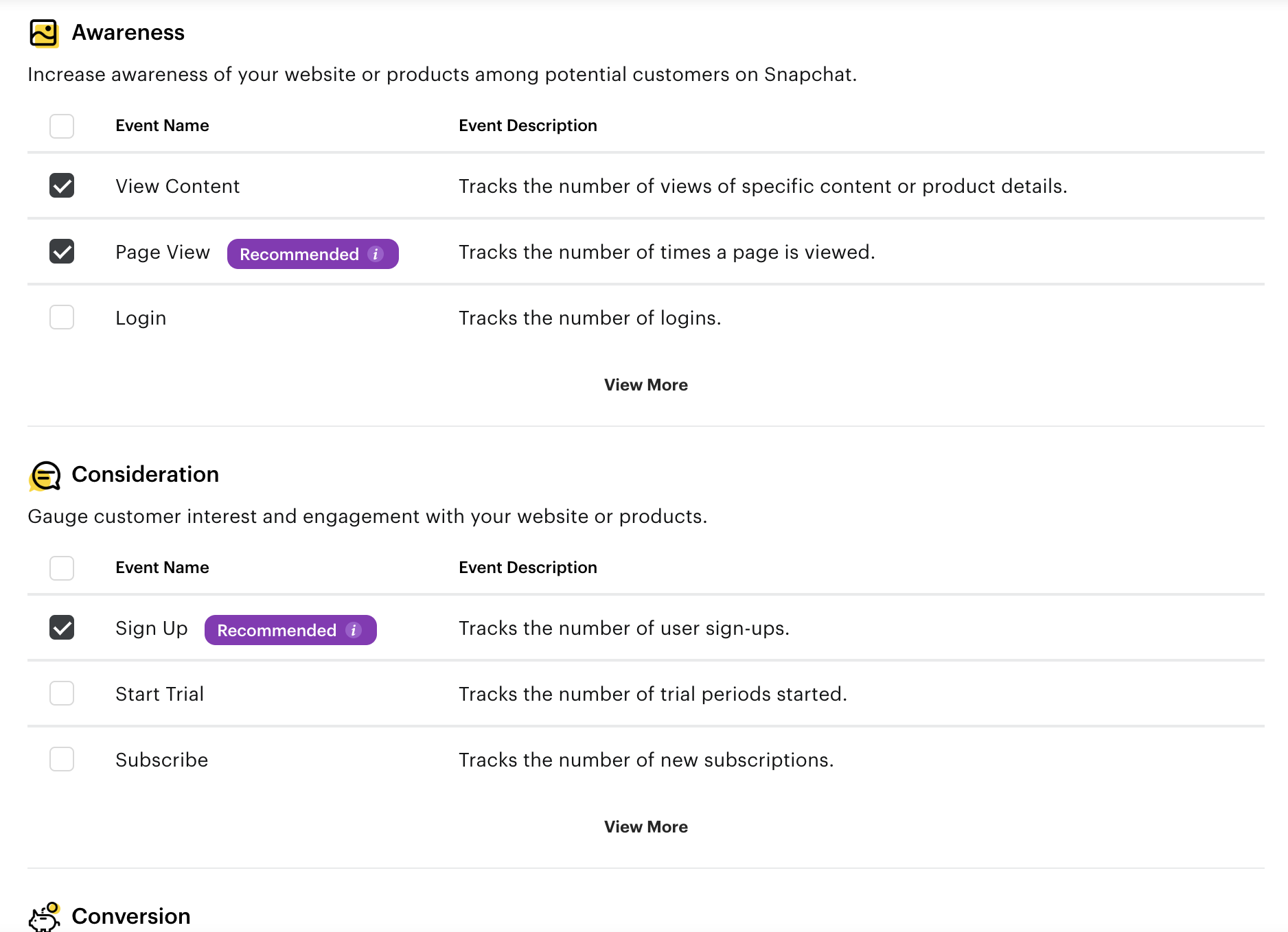 Event Source Set Up with the Pixel Set Up Tool