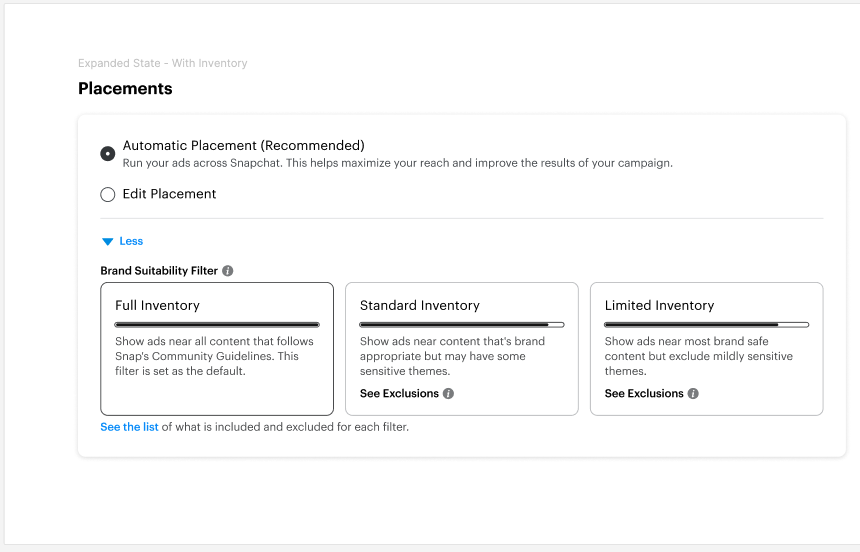 How to Access the Brand Suitability Inventory Filter