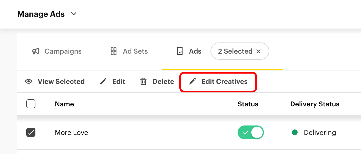 How to Bulk Edit Creatives