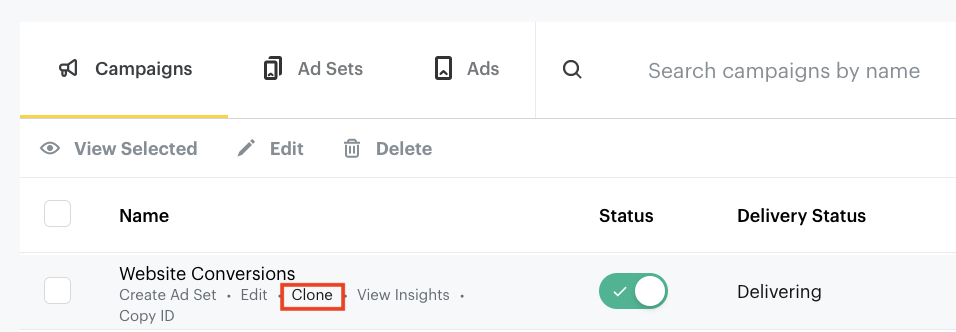 How to Clone a Campaign, Ad Set, or Ad