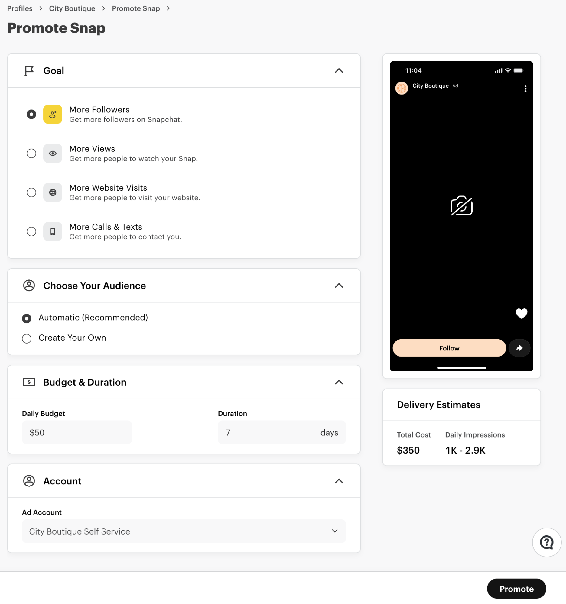 How to Promote a Snap in Profile Manager